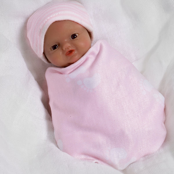 Itty Bitty Silicone Babies Baby Girl, 5" mini doll- Paradise Galleries