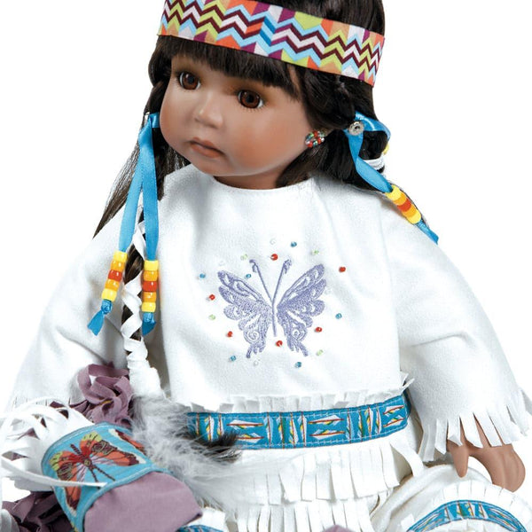 Paradise Galleries Porcelain Native American Doll 19 inch Aponi