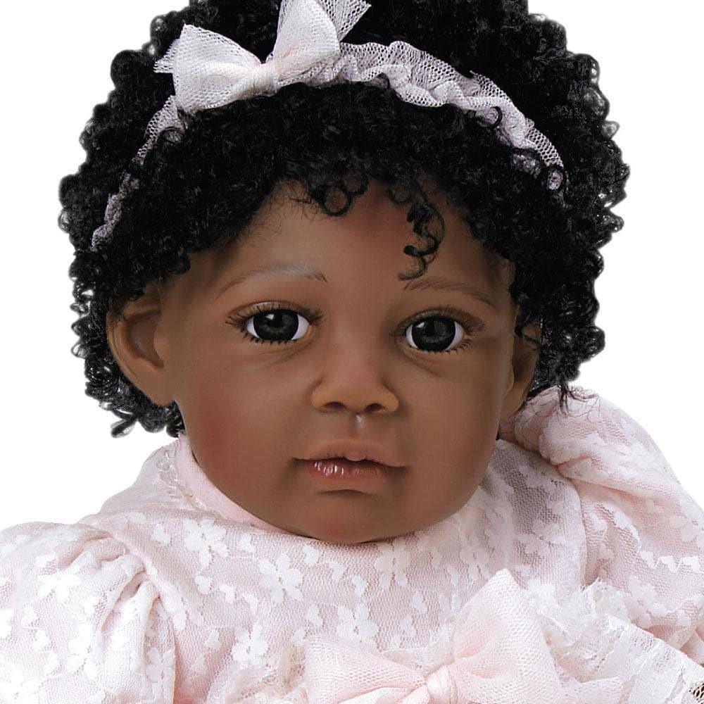Paradise Galleries Black Baby Doll Chantilly - 20 inches