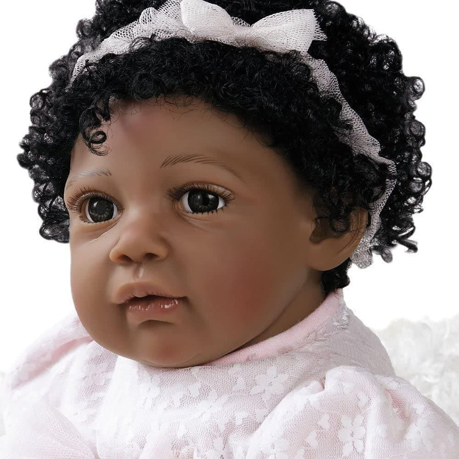 Paradise Galleries Black Baby Doll Chantilly - 20 inches