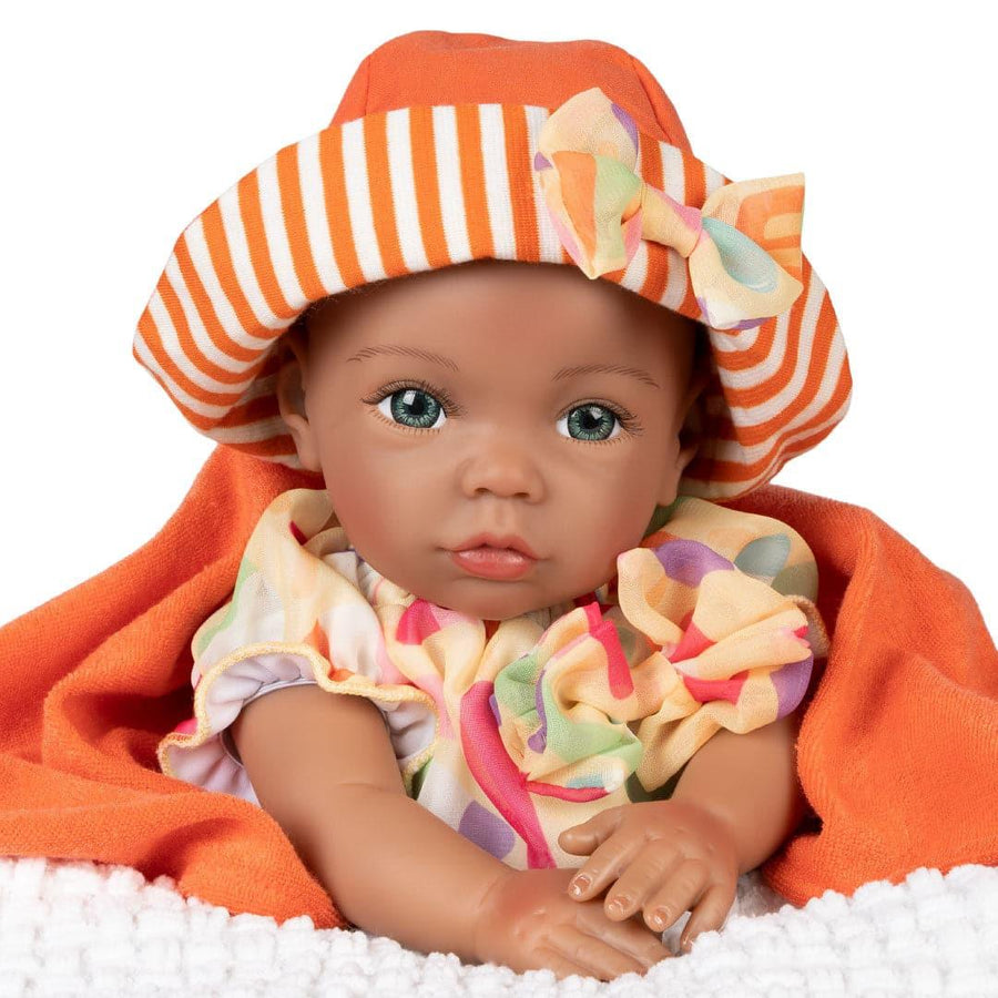 Paradise Galleries Black Reborn Baby Girl Doll Creamsicle Cutie