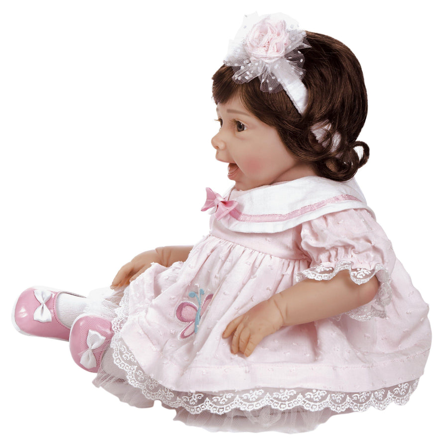 Paradise Galleries Lifelike Baby Doll Tickled Pink, Giggling Sound
